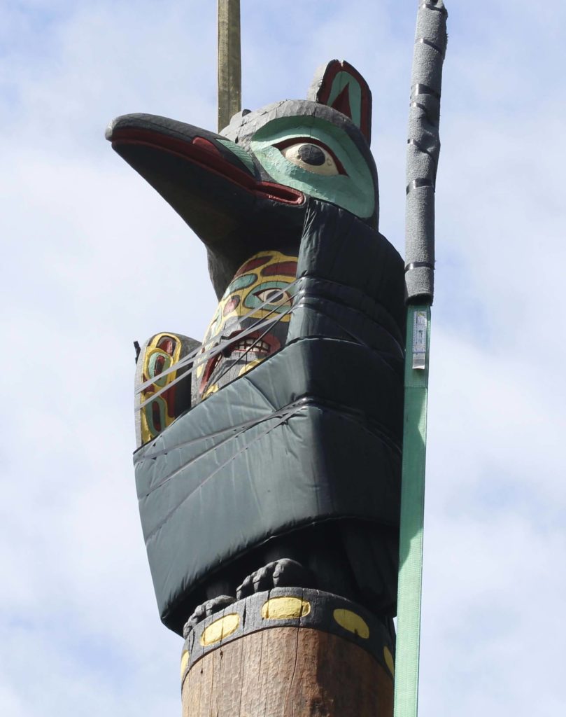 Restored totem pole back home at Auke Rec | Juneau Empire