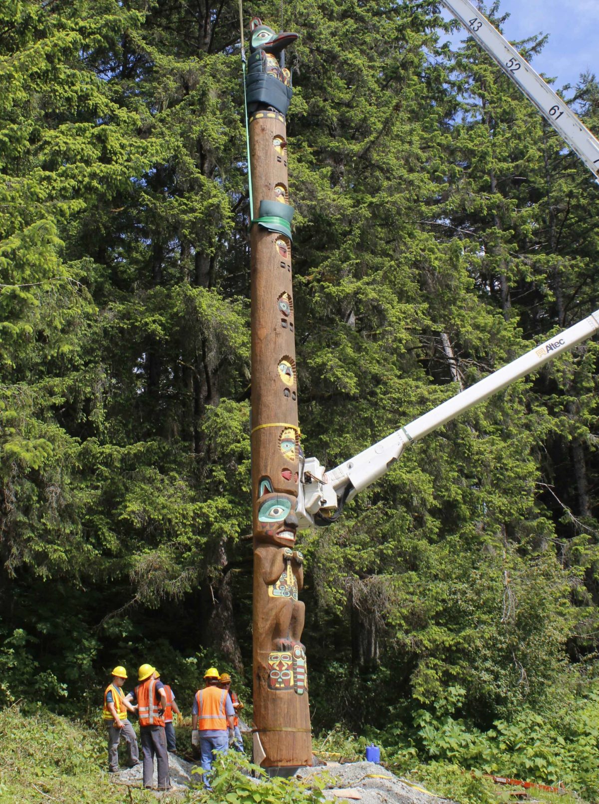 Restored totem pole back home at Auke Rec | Juneau Empire