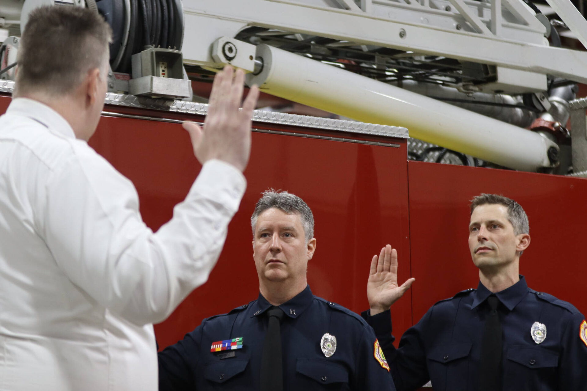 CCFR celebrates two promotions with badge pinning ceremony | Juneau Empire