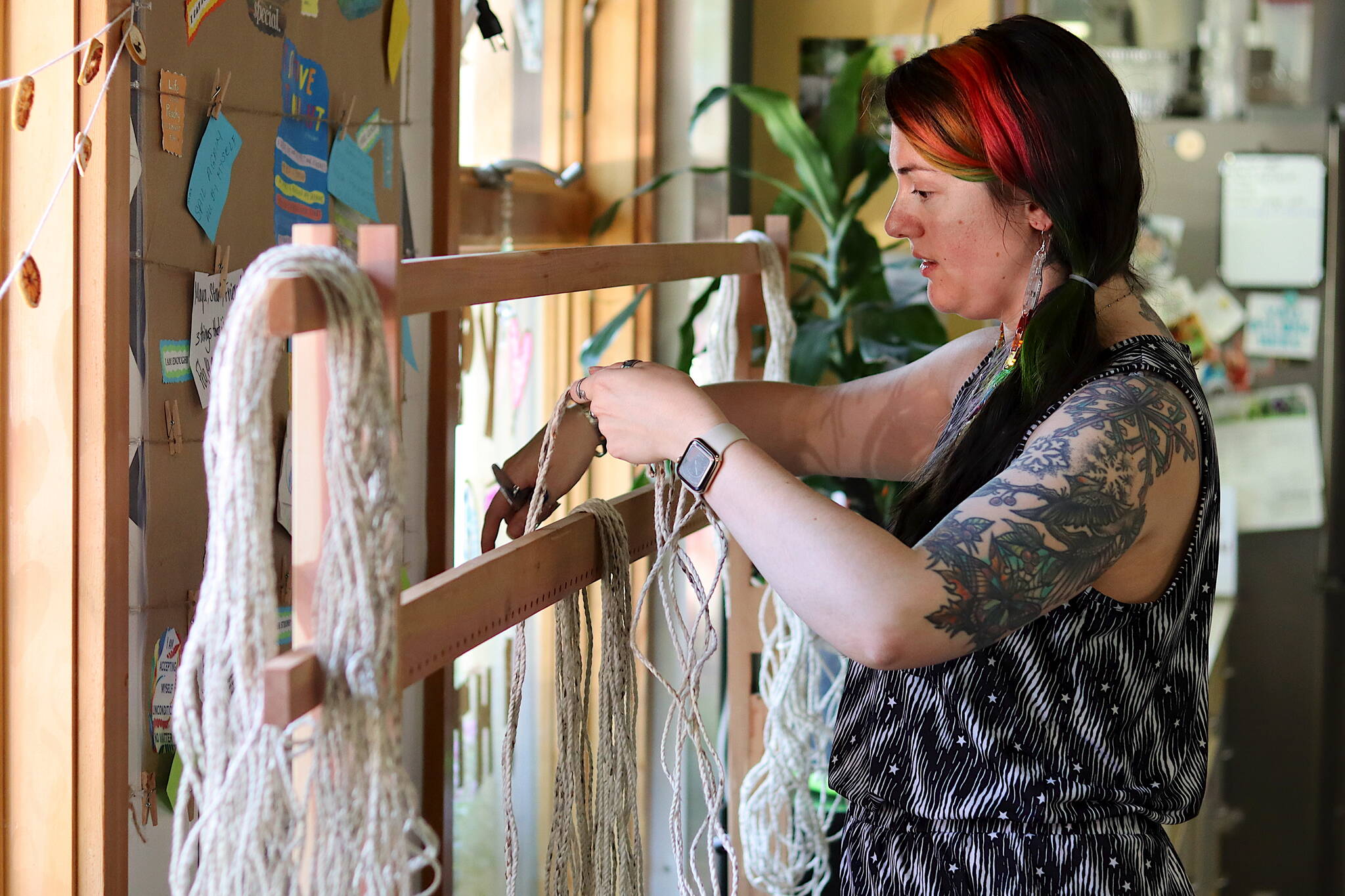 Spinning the first threads of two Alaska Native Pride Robes | Juneau Empire