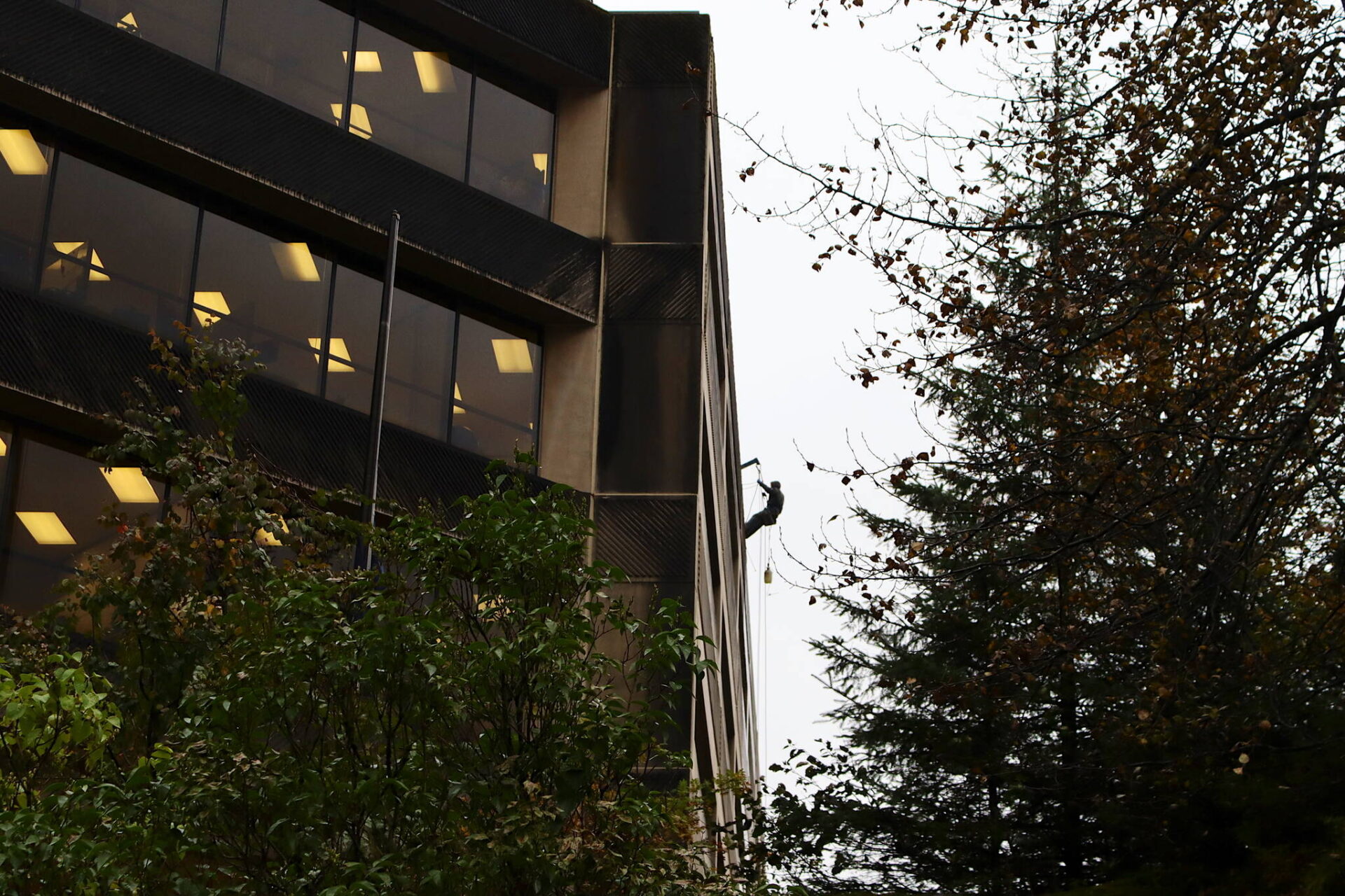 Rappelling the dirt and slime from the State Office Building | Juneau ...