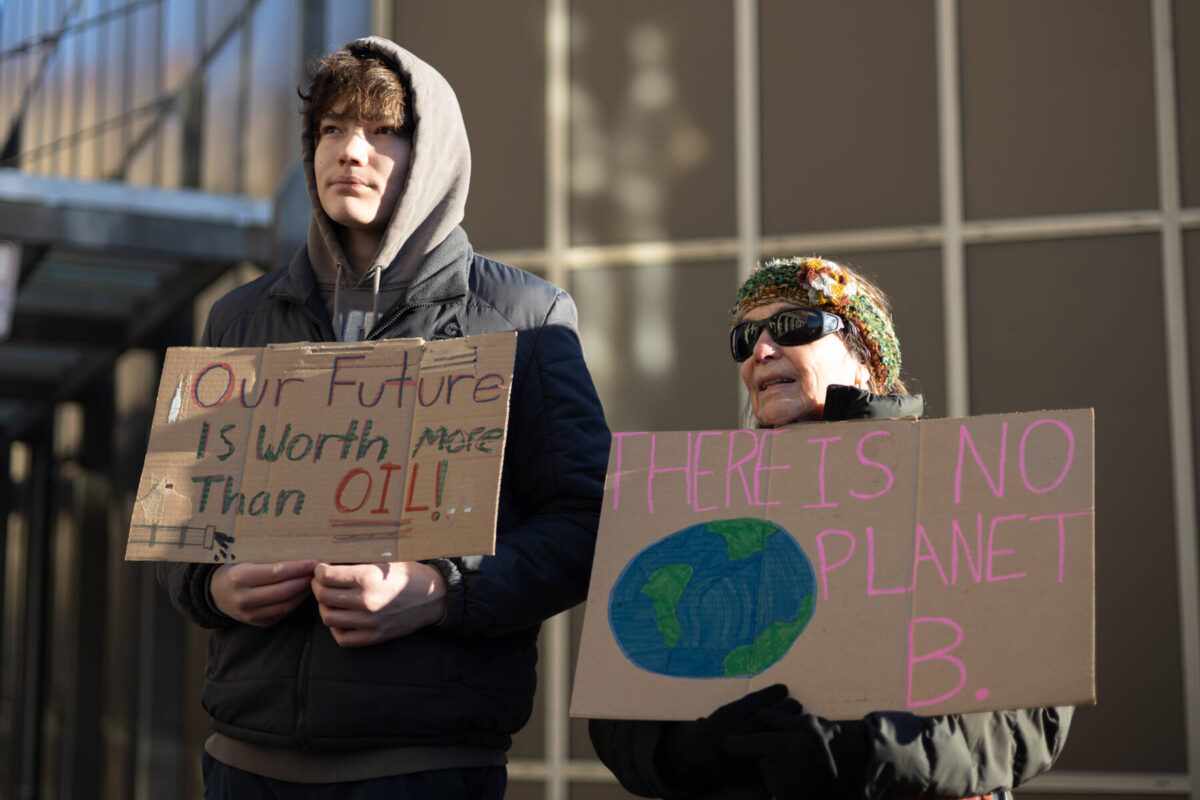 Juneau activists speak out against Alaska LNG pipline on Capitol steps ...